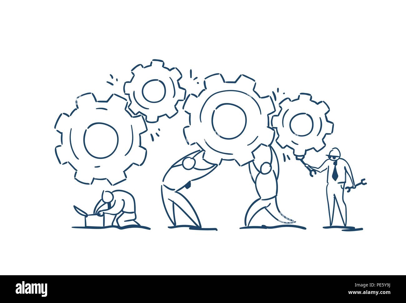 People Working Sketch