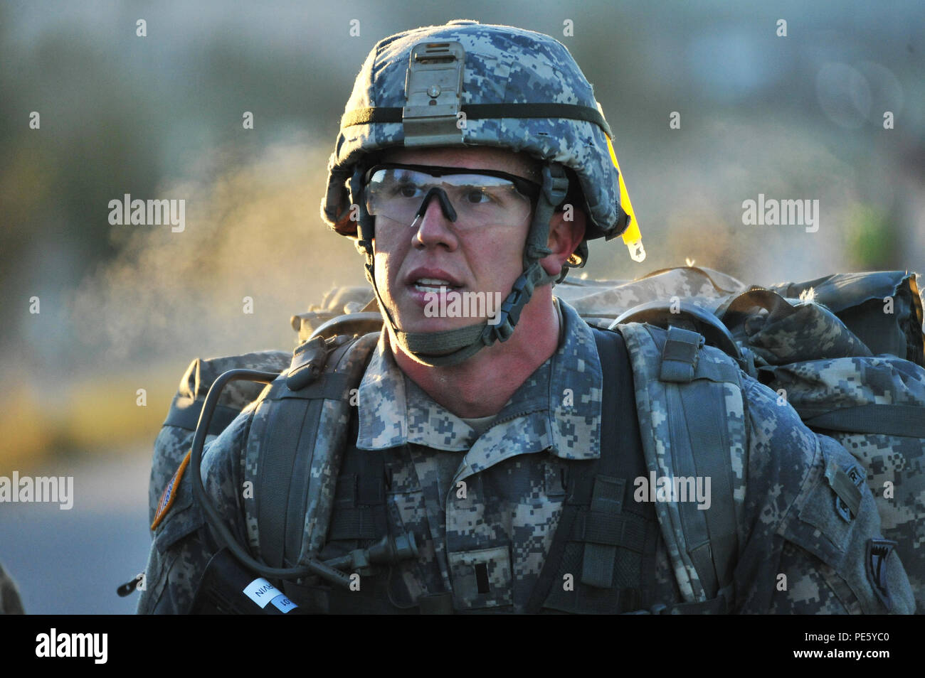 A U.S. Army Expert Infantryman Badge (EIB) candidate, with 7th Army ...