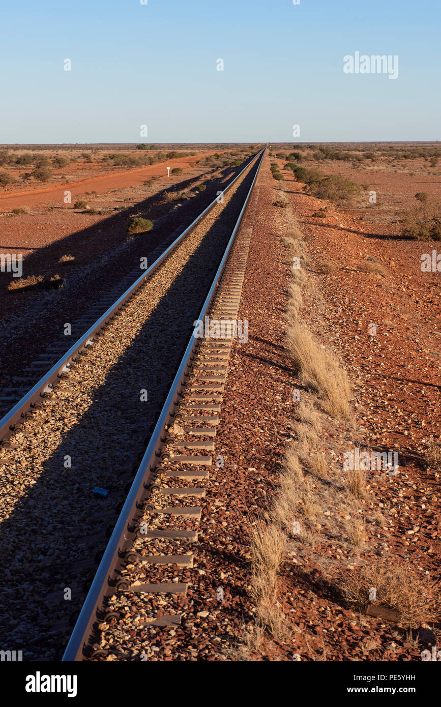 Australia, South Australia, Train tracks at Manguri, the train stop for ...