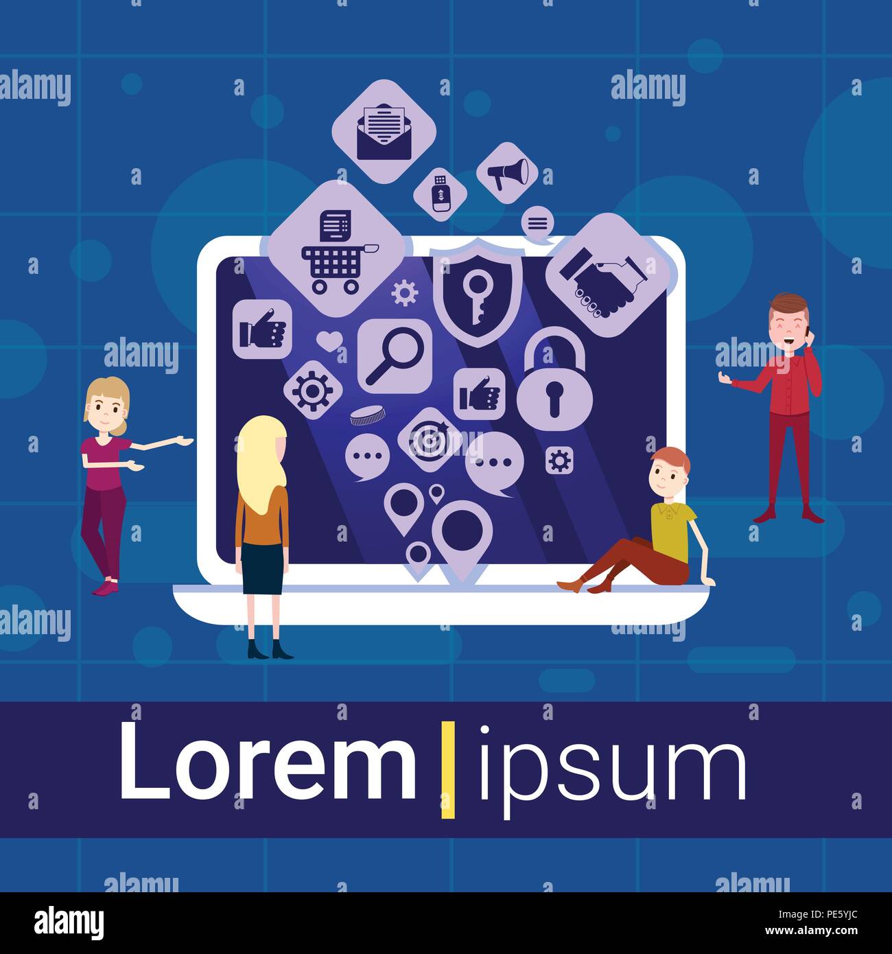 Digital work animation woman icons hi-res stock photography and images ...