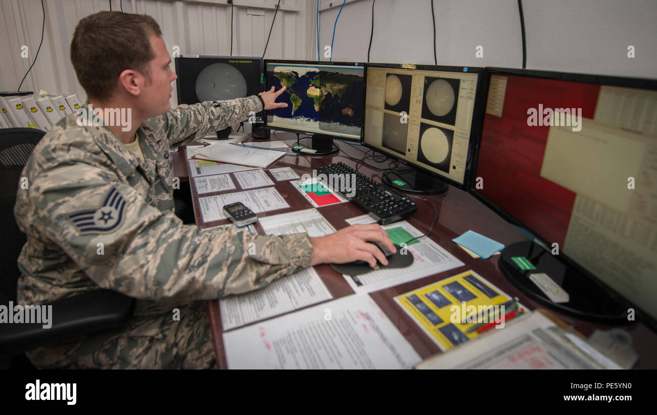 Staff Sgt. Erin O’Connell, a solar analyst with the 2nd Weather ...