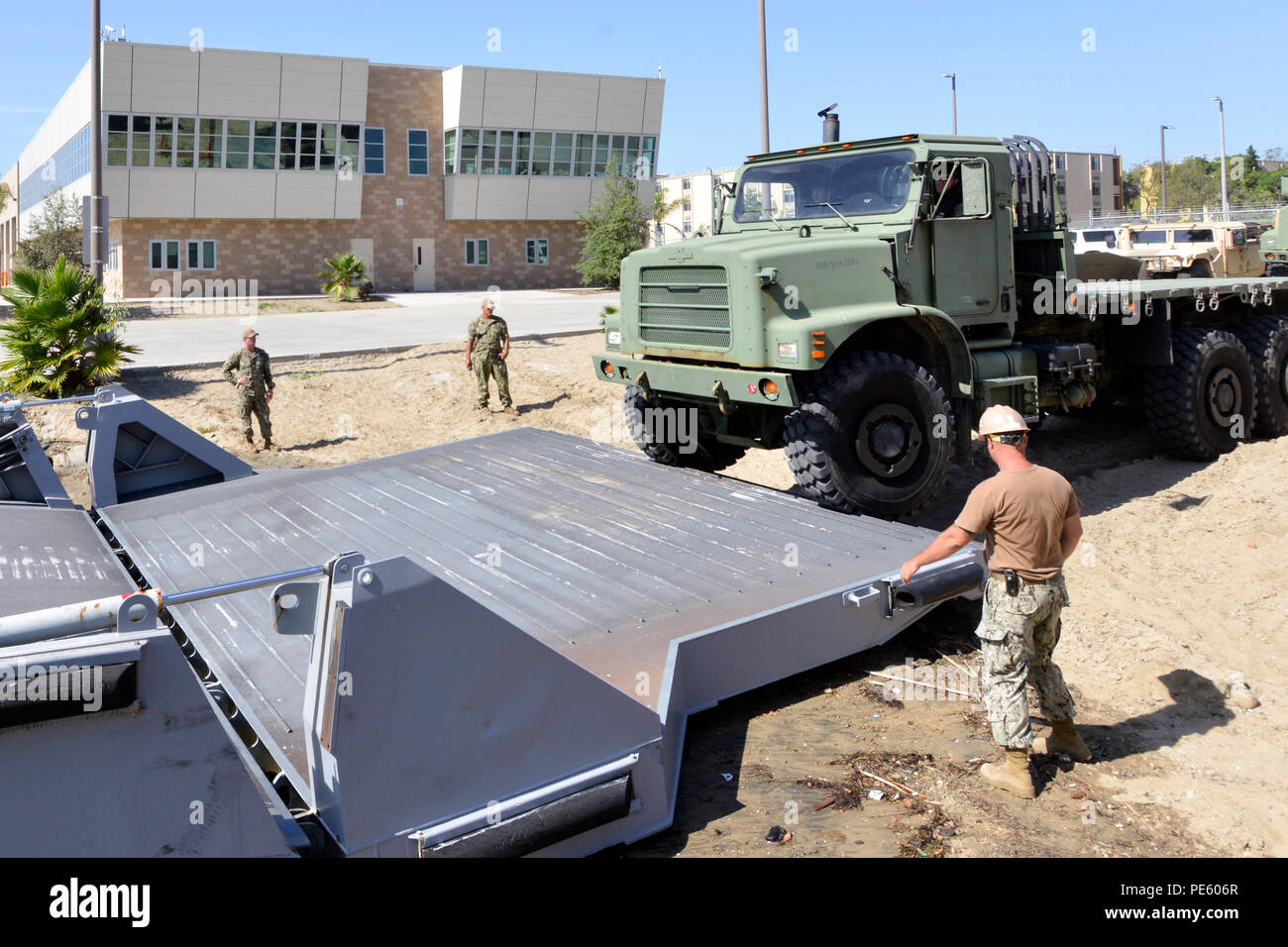 Improved navy lighterage system inls causeway ferry hi-res stock ...
