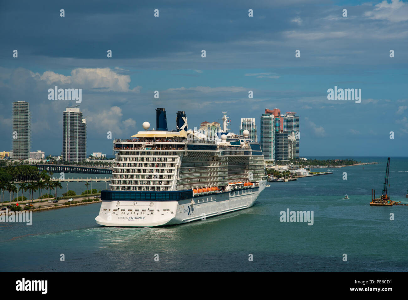 Cruise Ship leaving the Port of Miami Stock Photo - Alamy