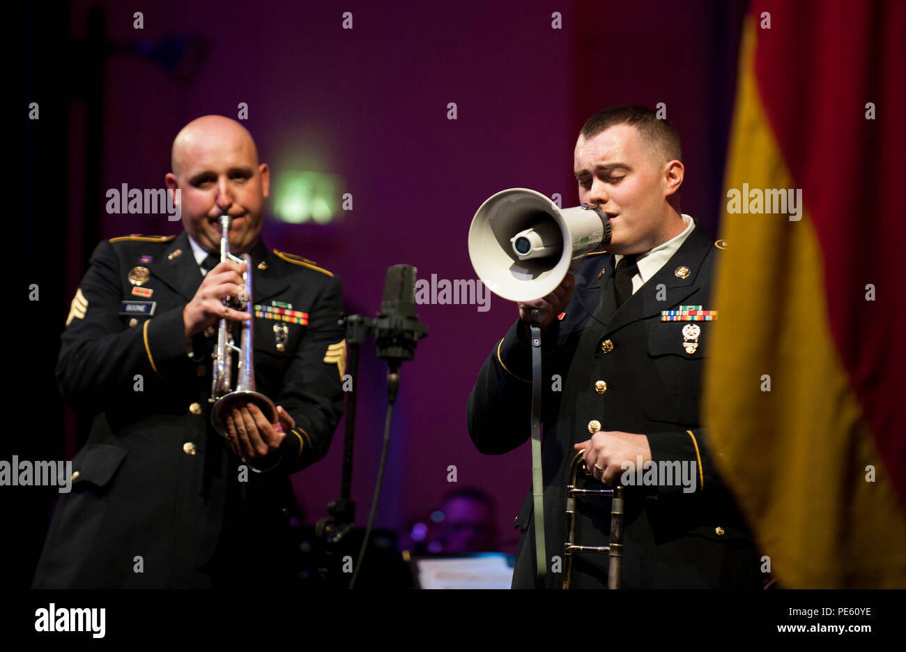 U.S. Army Sergeant Joshua Bennett, a bandsman with the U.S. Army Europe ...