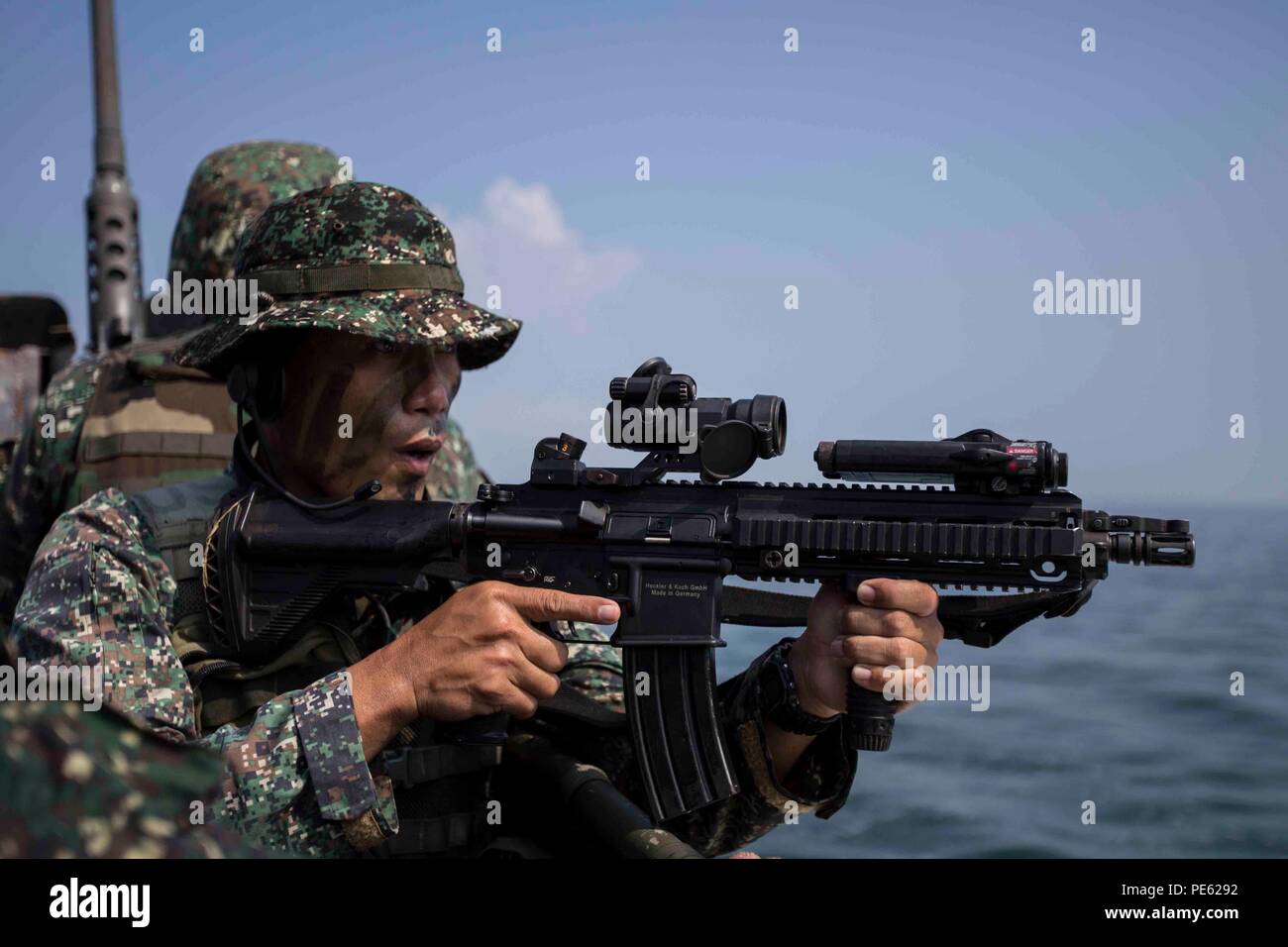 A Philippine Marine with 64th Force Reconnaissance Company, Marine Special Operation Forces ...
