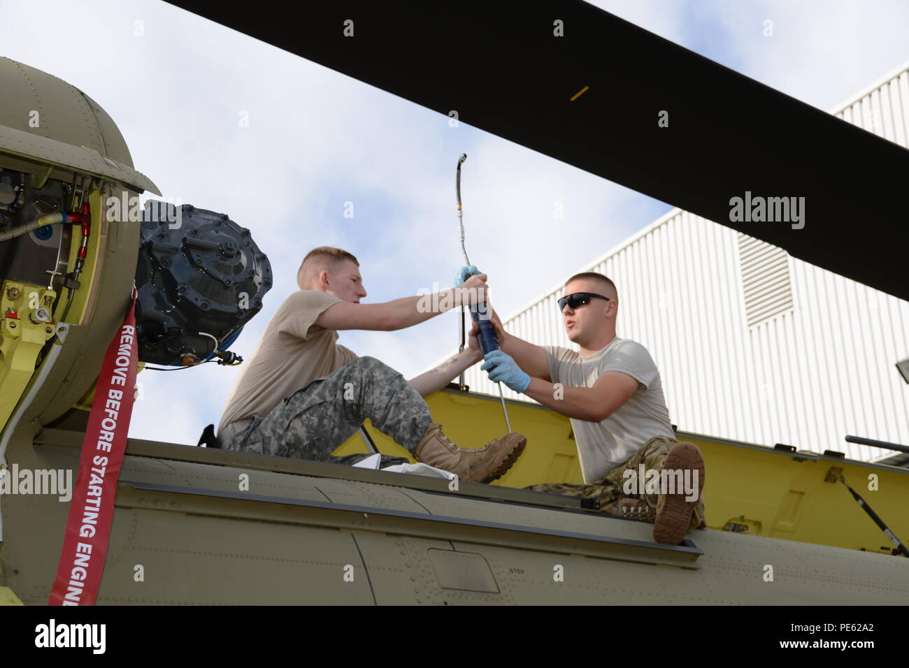 Spc. Nicholas Dykeman and Pfc. Jesse Watson from 2-159th ARB conduct ...