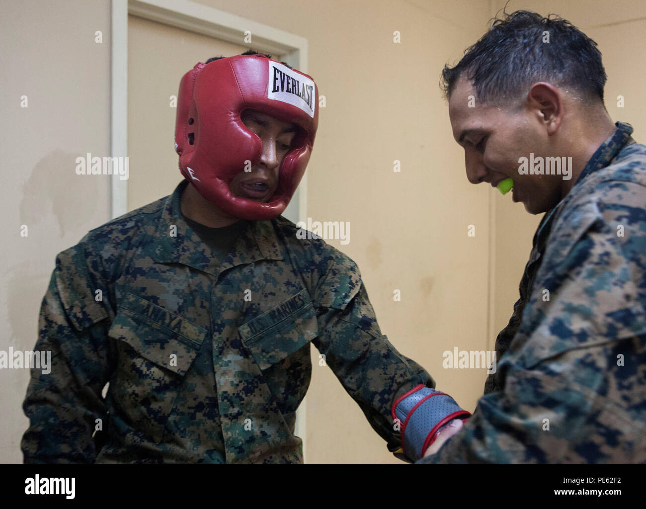 U.S. Marine Corps Cpl. Jonathan Anaya, left, aircraft avionics ...