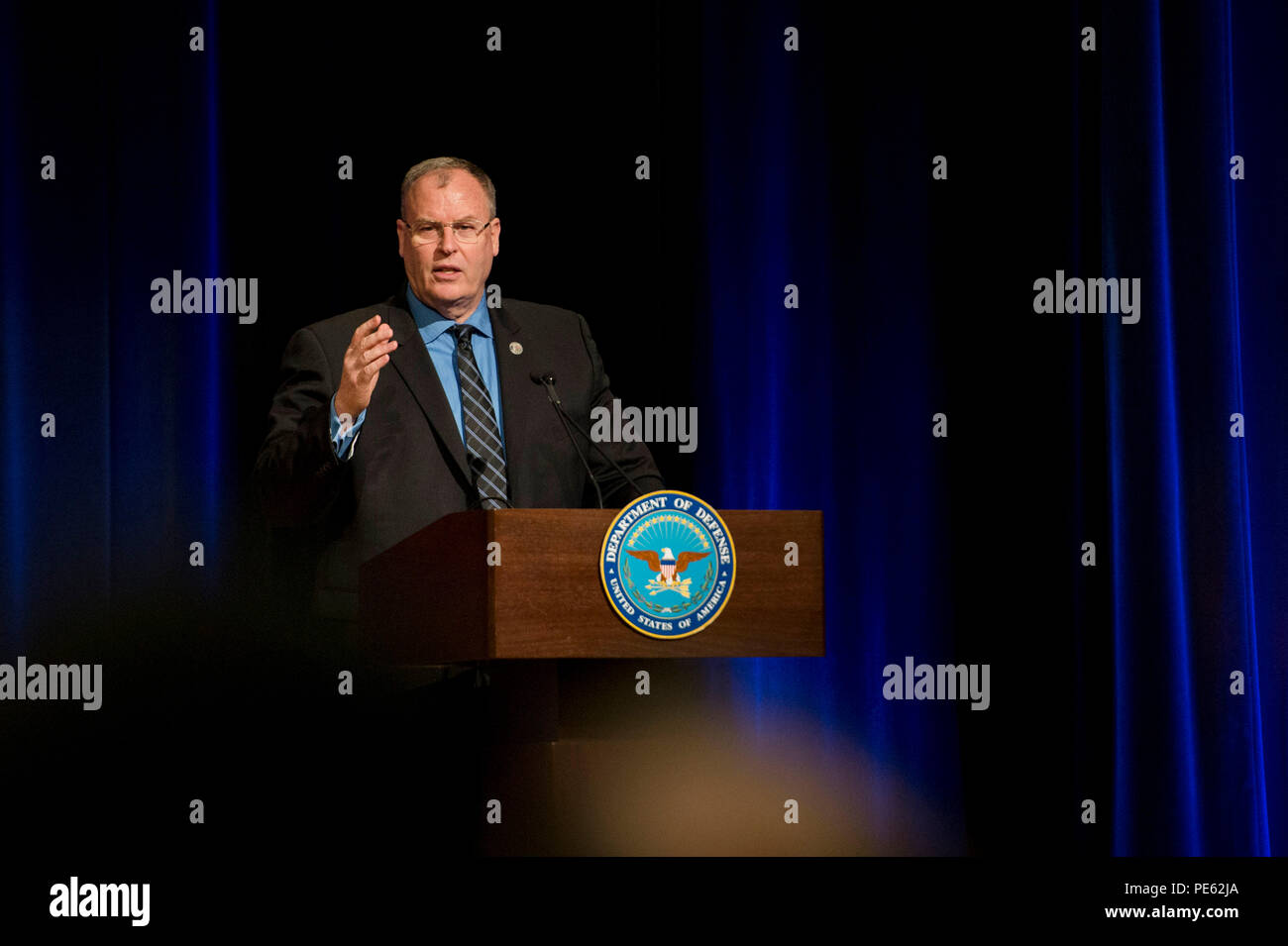 Deputy Secretary of Defense Bob Work delivers remarks during the ...