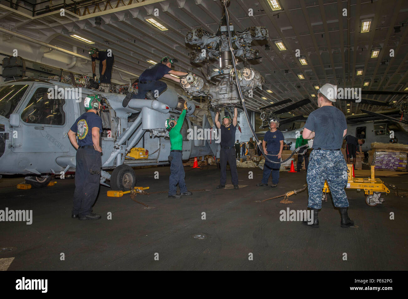 ARABIAN GULF (Oct. 7, 2015) Sailors from the “Blackjacks” of Helicopter ...
