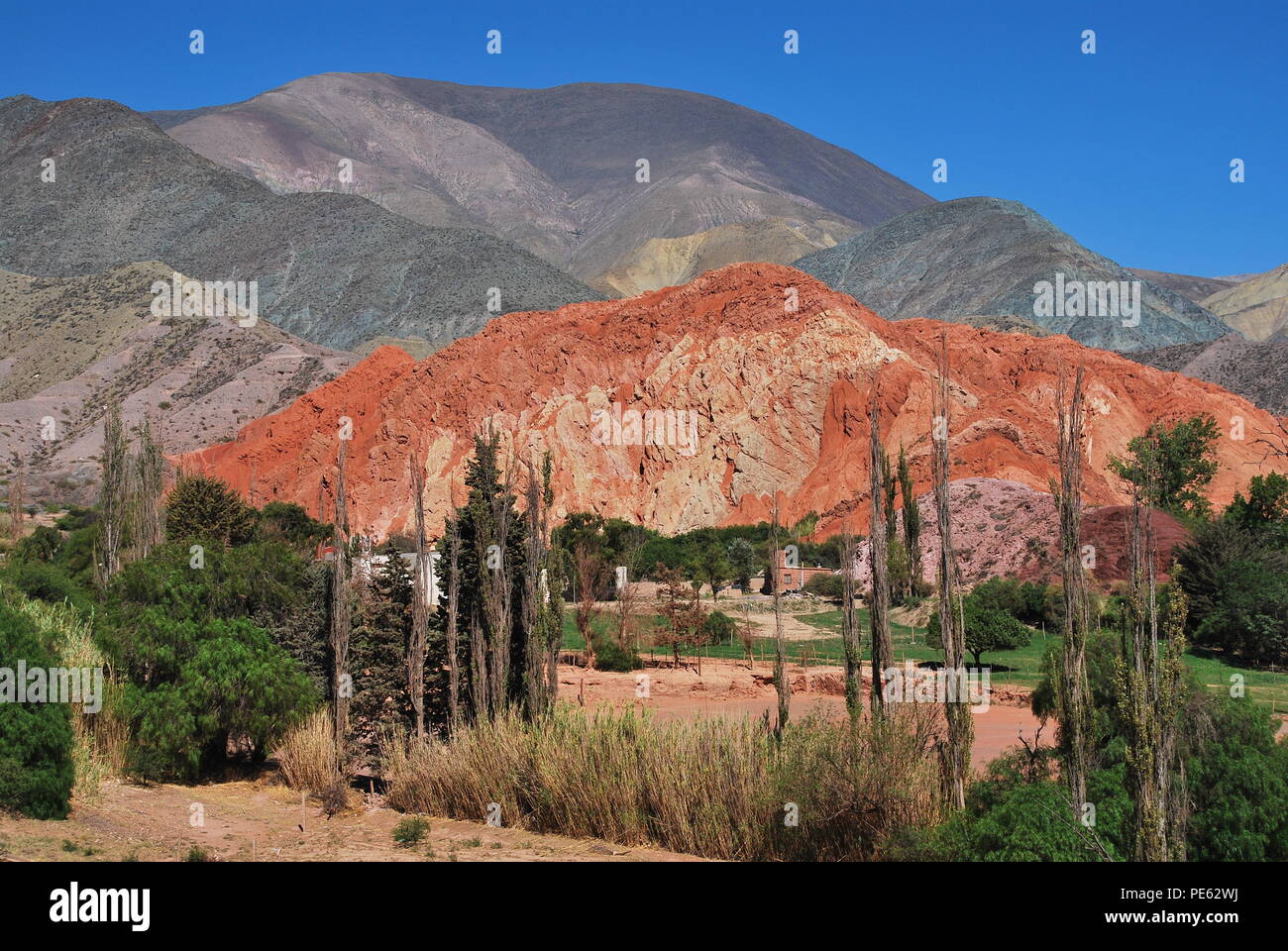 colorful hill near Purmamarca and its famous hill of seven colors Stock ...