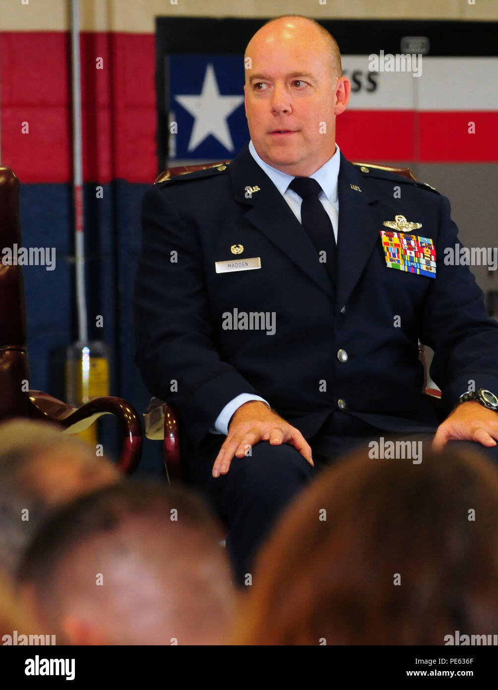 Col. Timothy Madden, the newest 149th Fighter Wing commander, sits on ...
