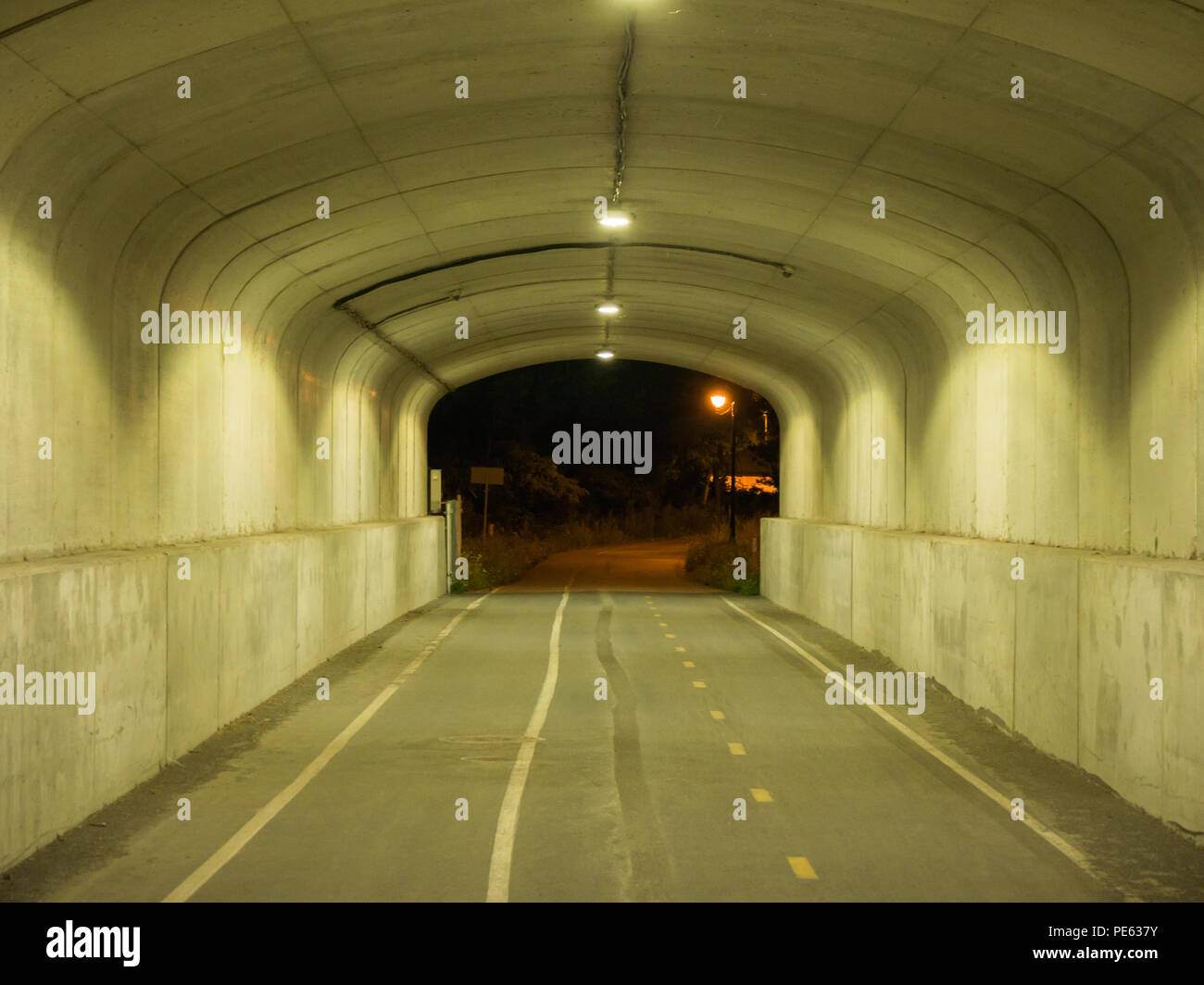 Tunnel to Nowhere with Cycle Path Stock Photo - Alamy