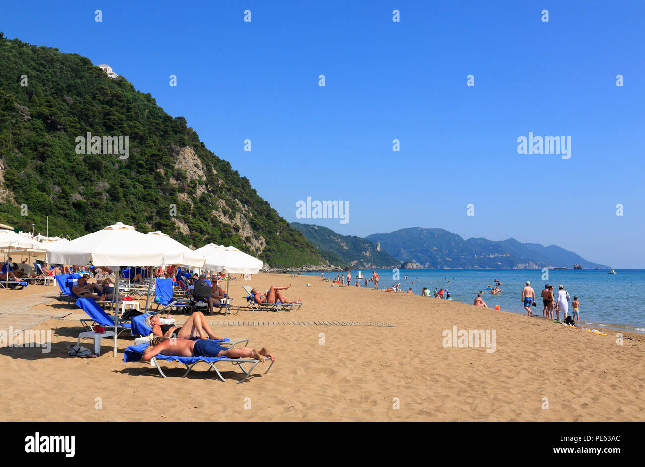 Glyfada beach, Corfu, Greece, Europe Stock Photo - Alamy