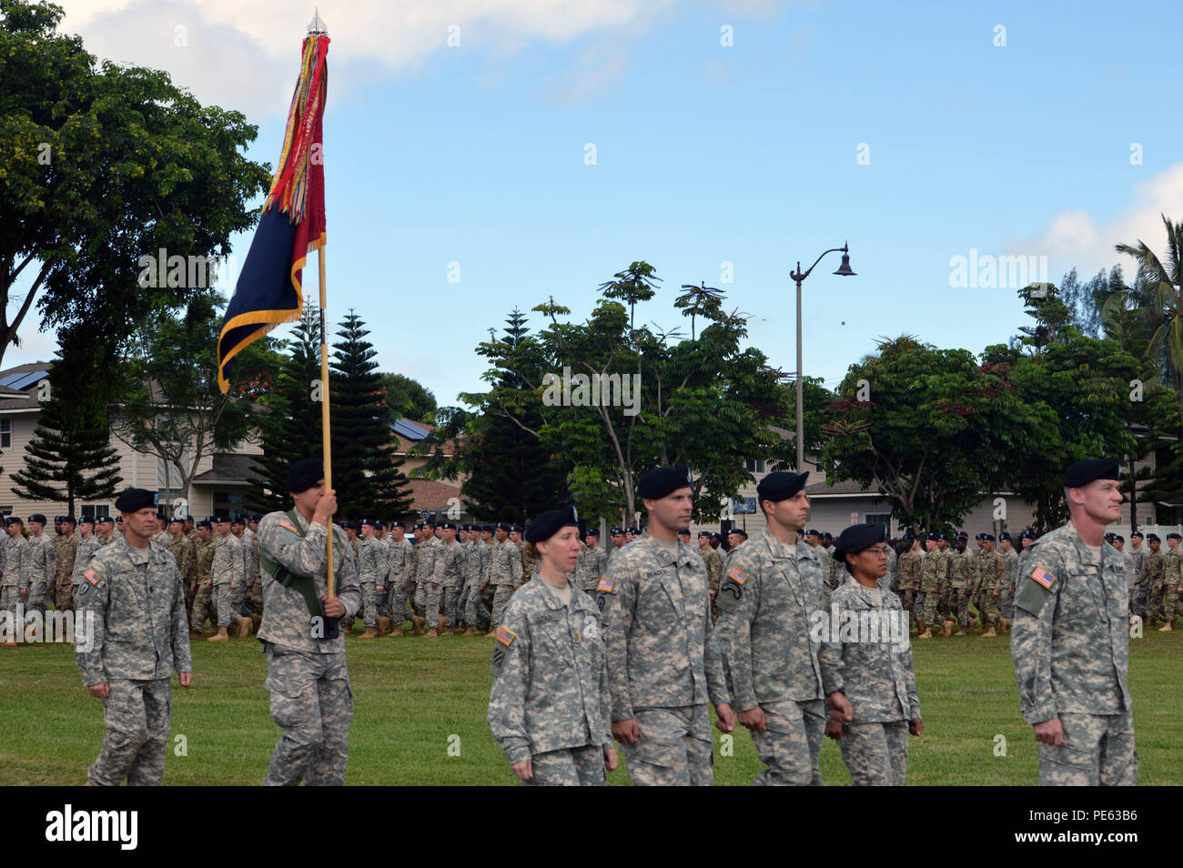The 3rd Brigade Combat Team marches in the 25th Infantry Division pass ...