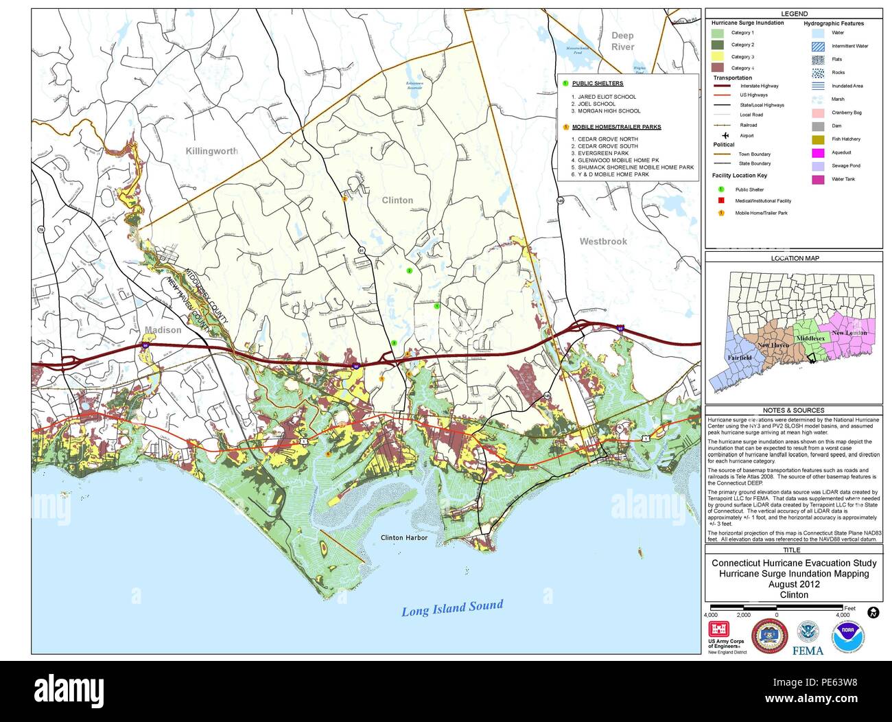 Connecticut shoreline map hi-res stock photography and images - Alamy