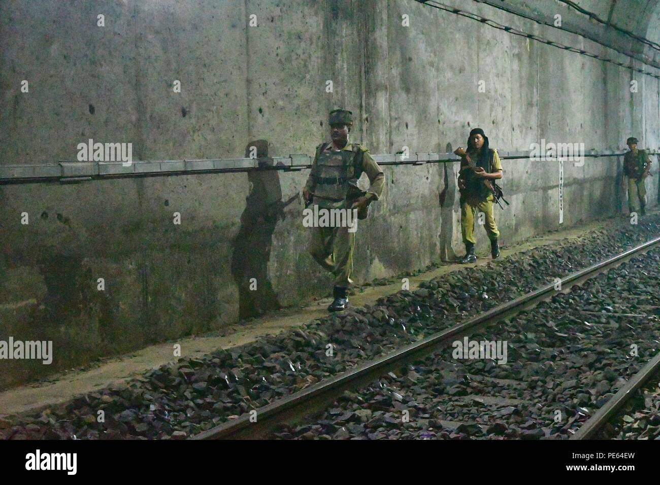 Agartala, Tripura, India. 11th Aug, 2018. Members of the paramilitary ...