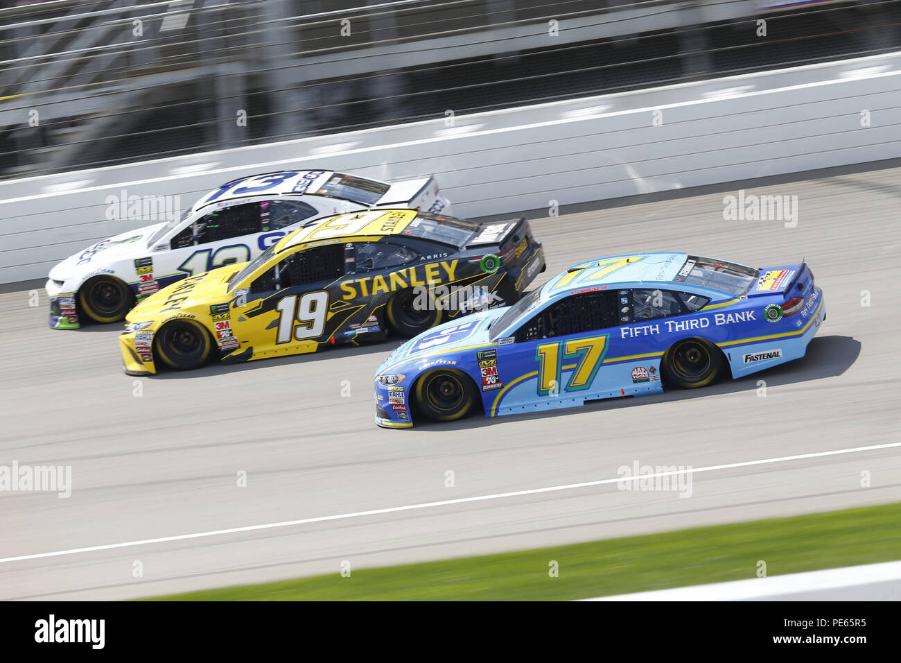 Brooklyn, Michigan, USA. 12th Aug, 2018. Ty Dillon (13), Daniel Suarez ...