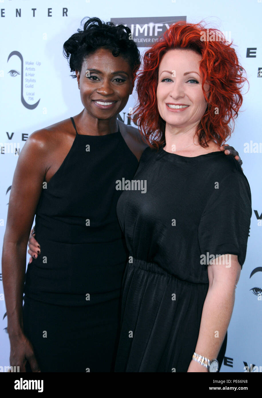 Los Angeles, USA. 12th Aug 2018. (L-R) Actress Adina Porter and make-up ...