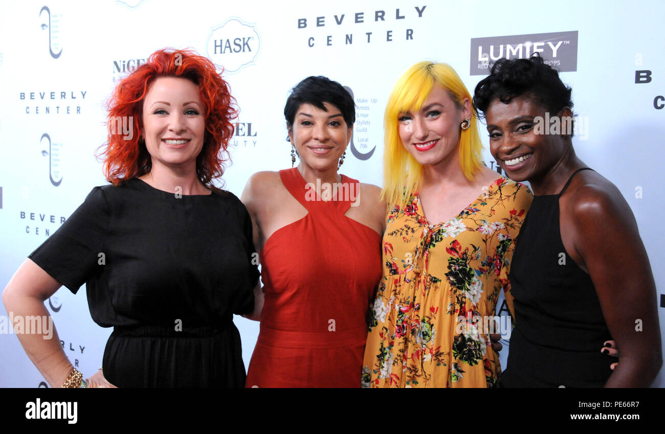 Los Angeles, USA. 12th Aug 2018. (L-R) Make-up Artist Kim Ayers ...
