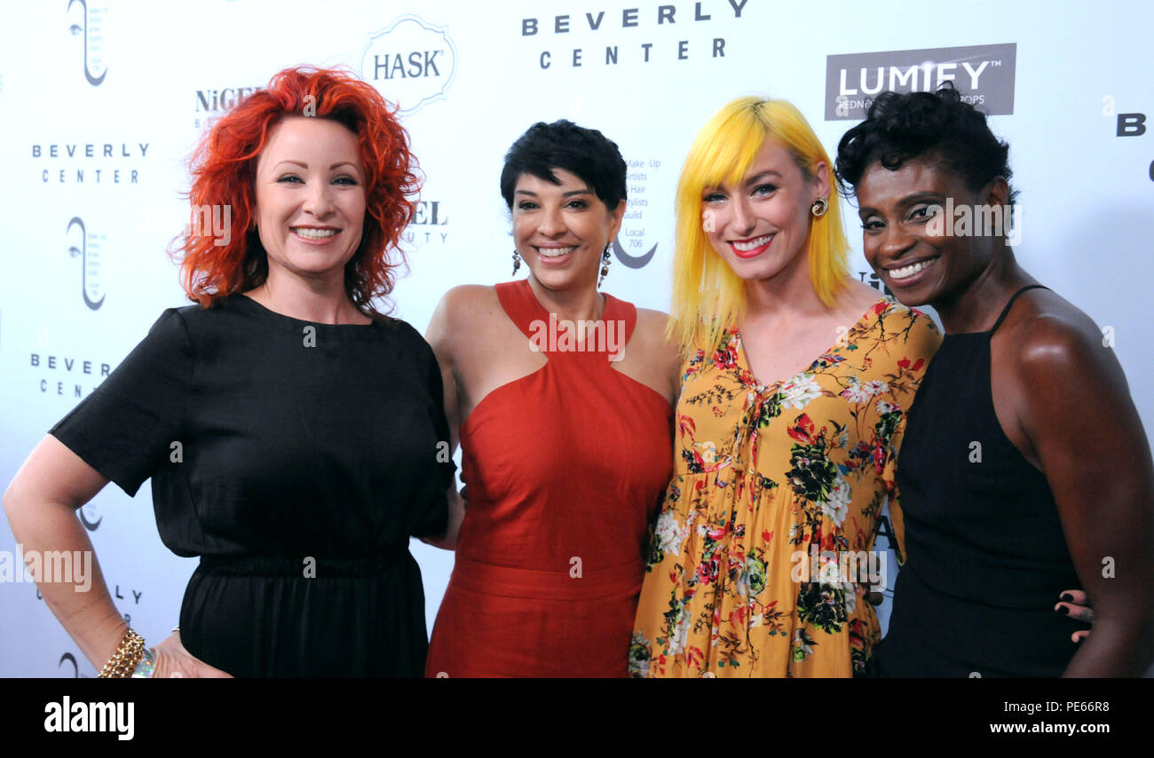 Los Angeles, USA. 12th Aug 2018. (L-R) Make-up Artist Kim Ayers ...