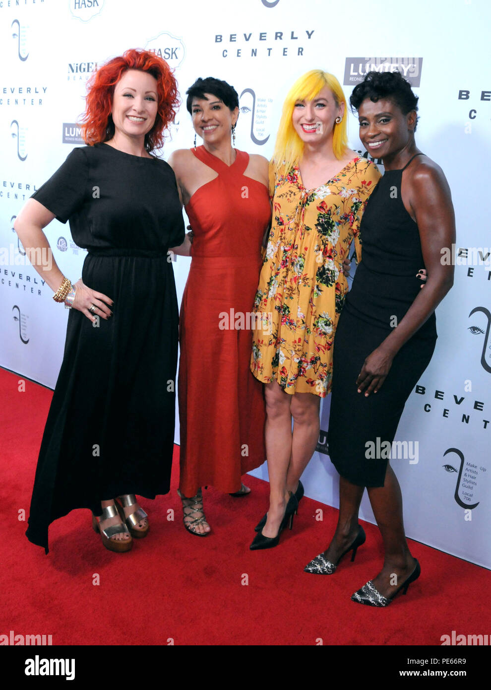 Los Angeles, USA. 12th Aug 2018. (L-R) Make-up Artist Kim Ayers ...