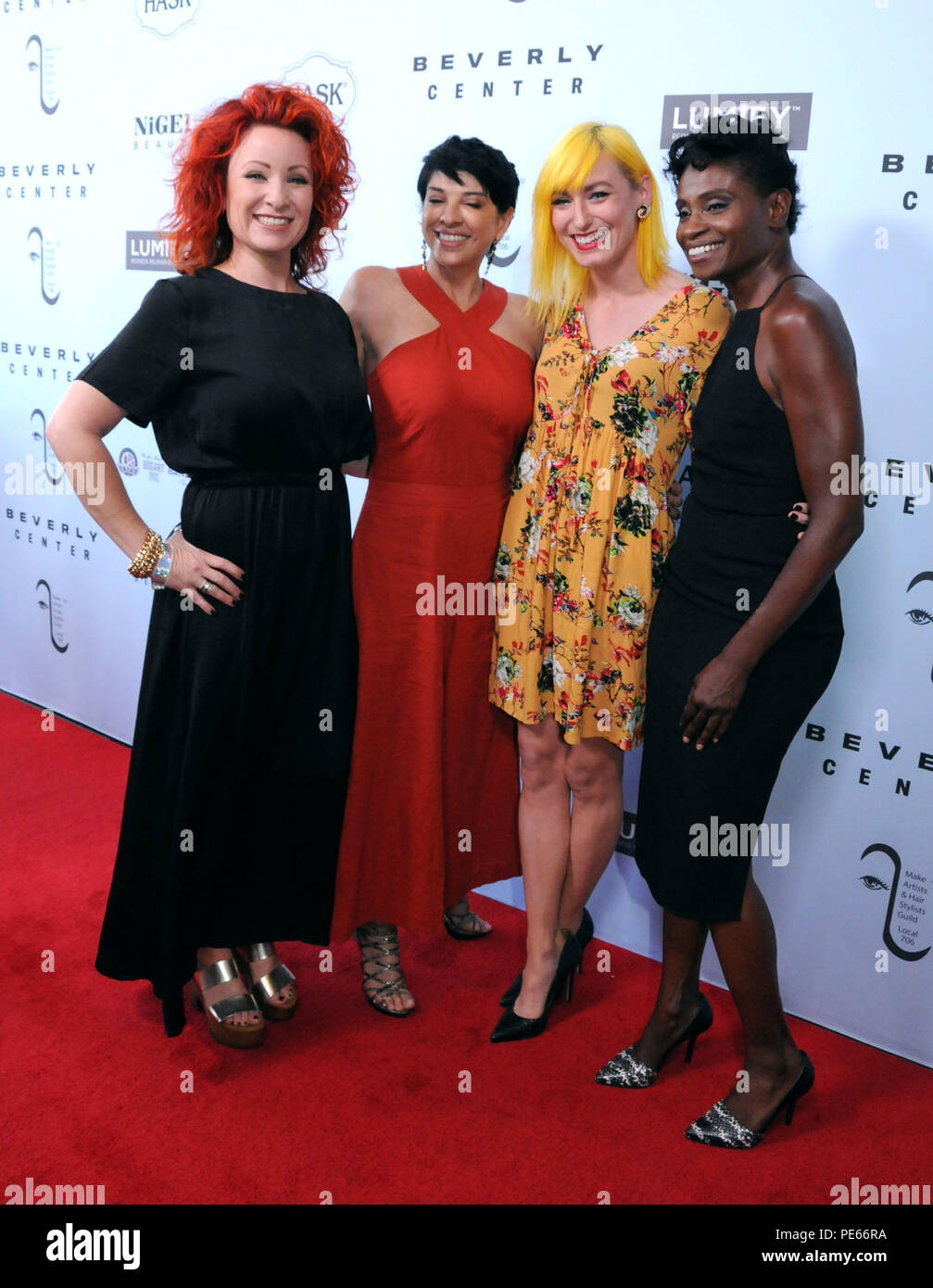 Los Angeles, USA. 12th Aug 2018. (L-R) Make-up Artist Kim Ayers ...