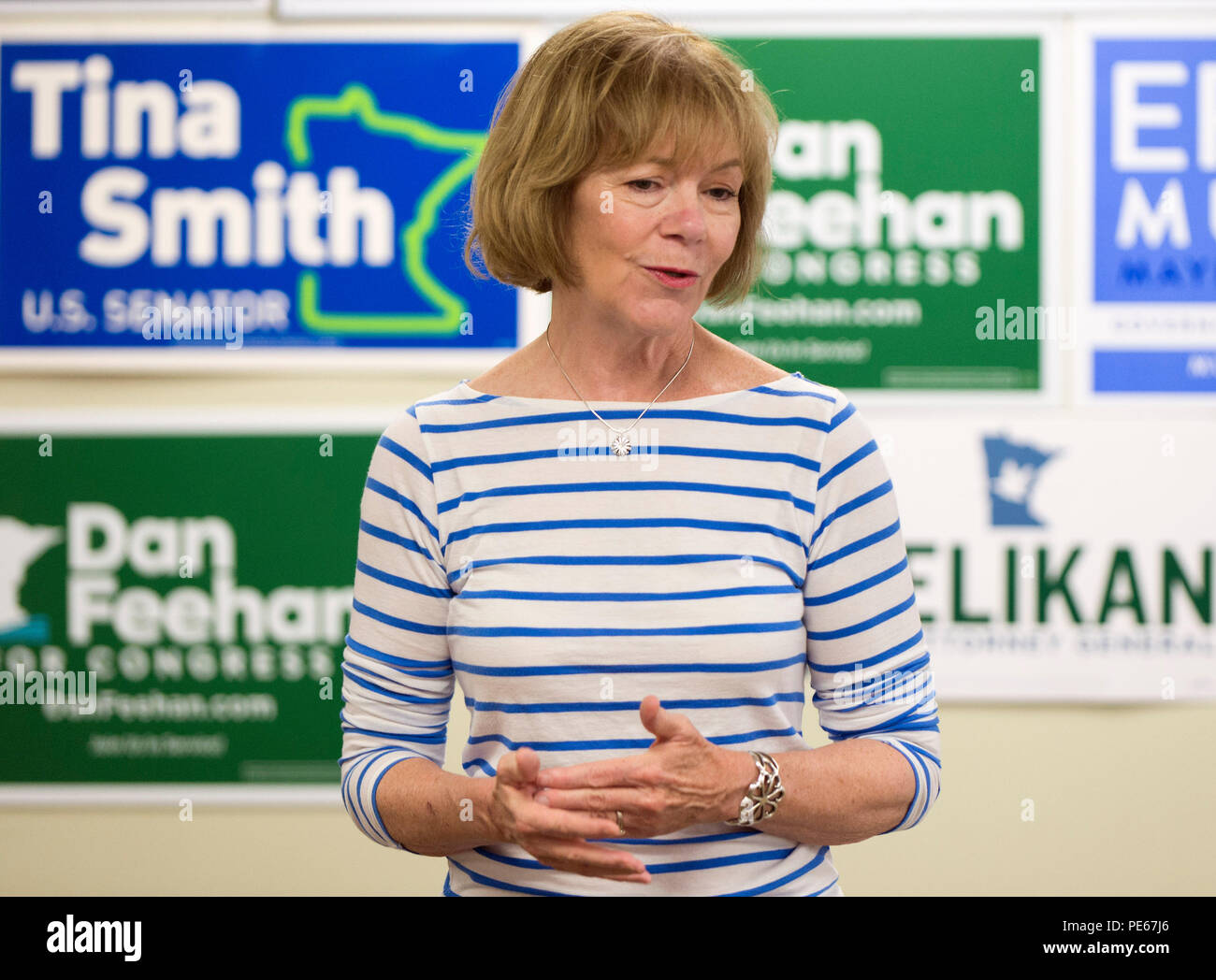 Rochester, Minnesota, USA. 12th Aug, 2018. Senator TINA SMITH (D- MN ...