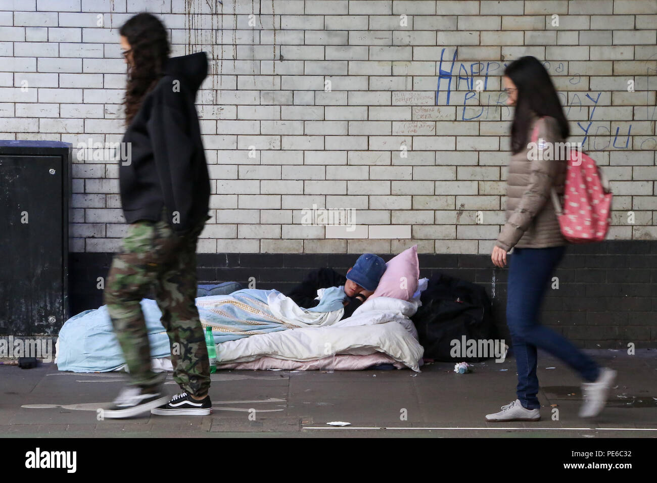 Homeless people sleeping under bridge hi-res stock photography and ...