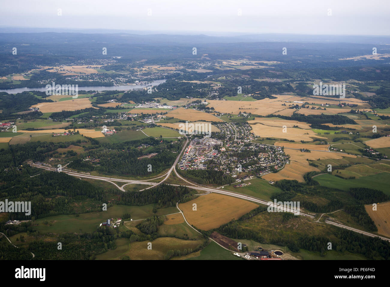 August 11, 2018 - Suburbs Of Oslo, Norway - Suburbs of Oslo in flight ...