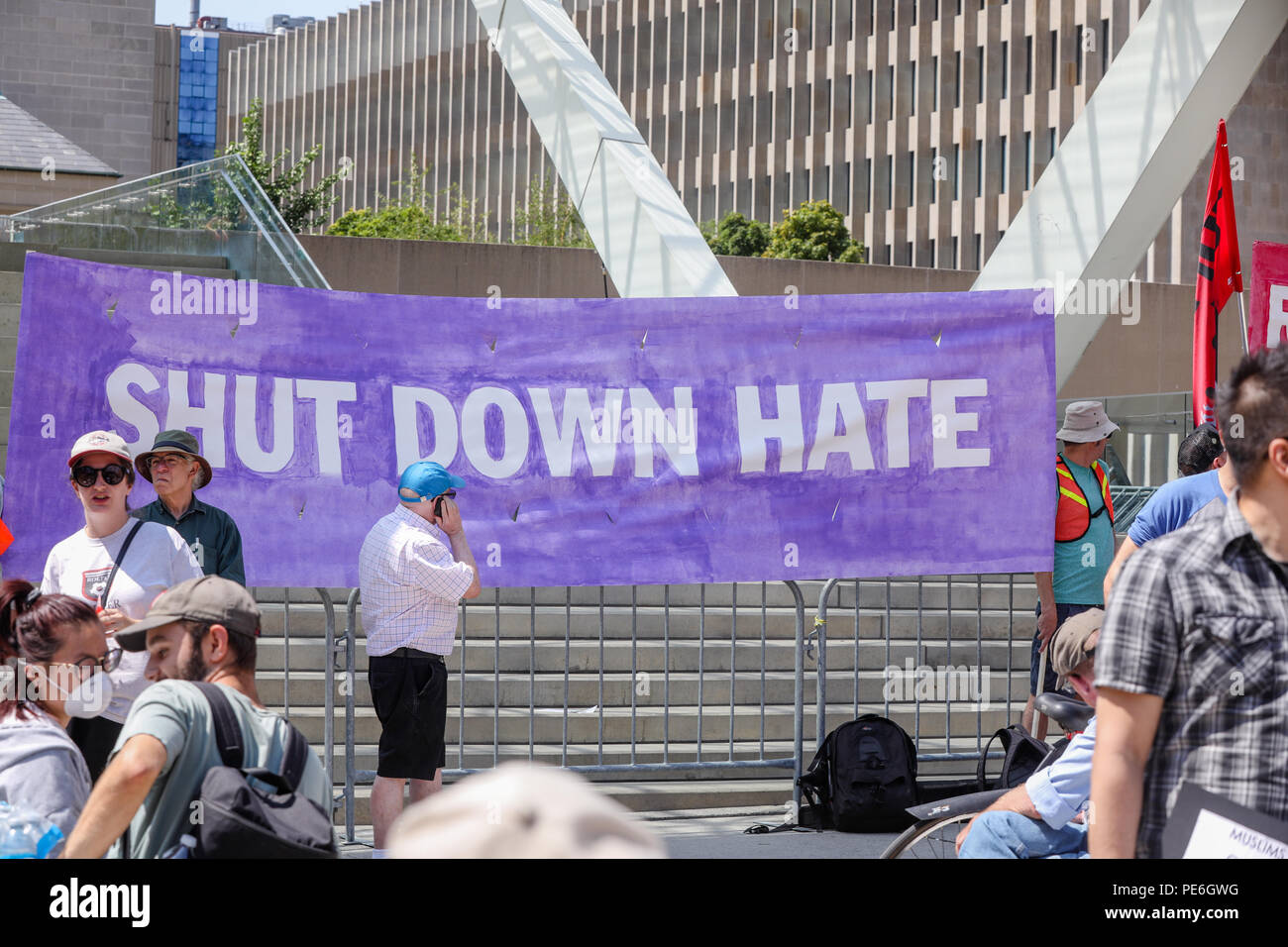 AUGUST 11, 2018 - TORONTO, CANADA: 'STOP THE HATE' ANTI RACISM RALLY ...
