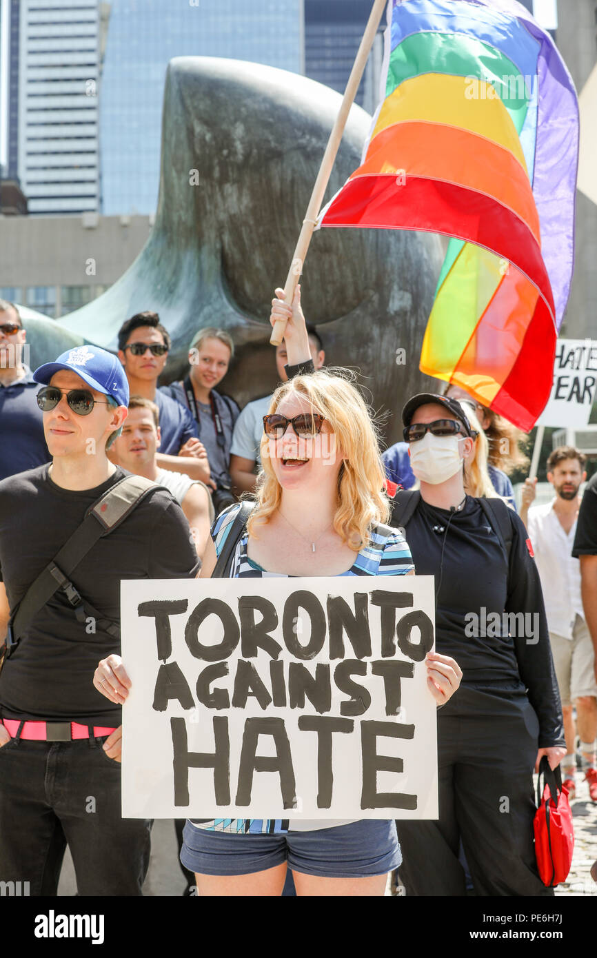 AUGUST 11, 2018 - TORONTO, CANADA: 'STOP THE HATE' ANTI RACISM RALLY ...