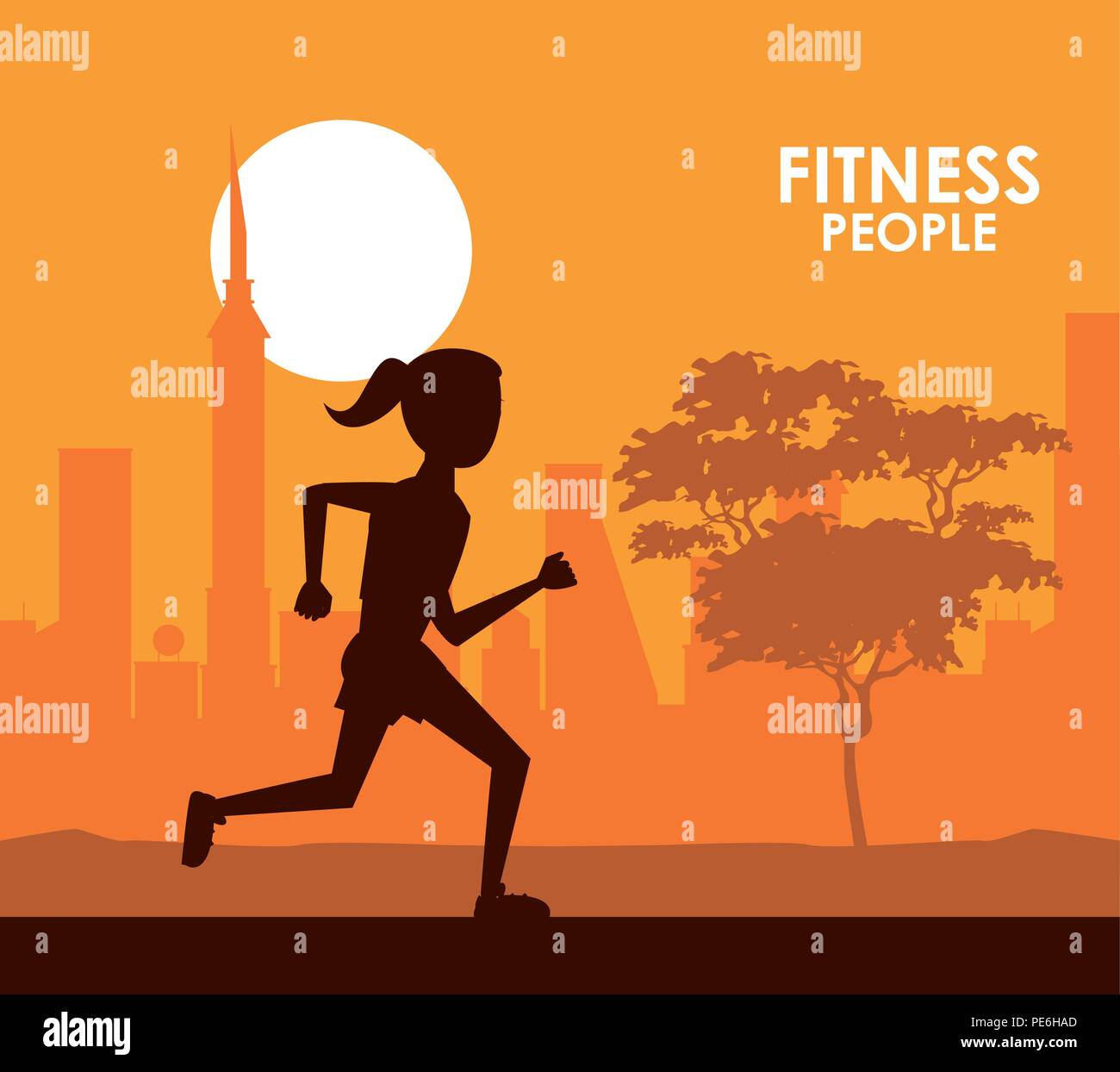 Woman walking fitness urban Stock Vector Images - Alamy