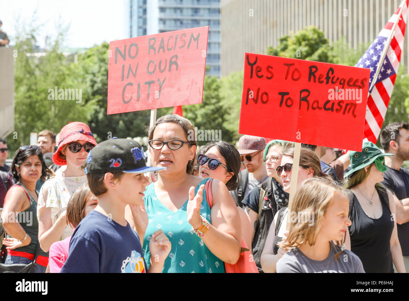 AUGUST 11, 2018 - TORONTO, CANADA: 'STOP THE HATE' ANTI RACISM RALLY ...
