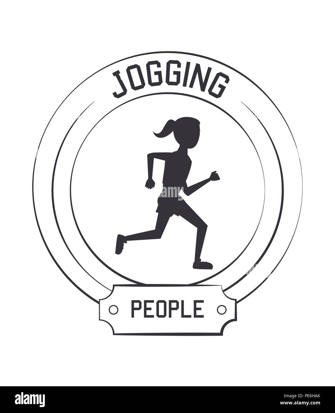 Joggin people label Stock Vector Image & Art - Alamy