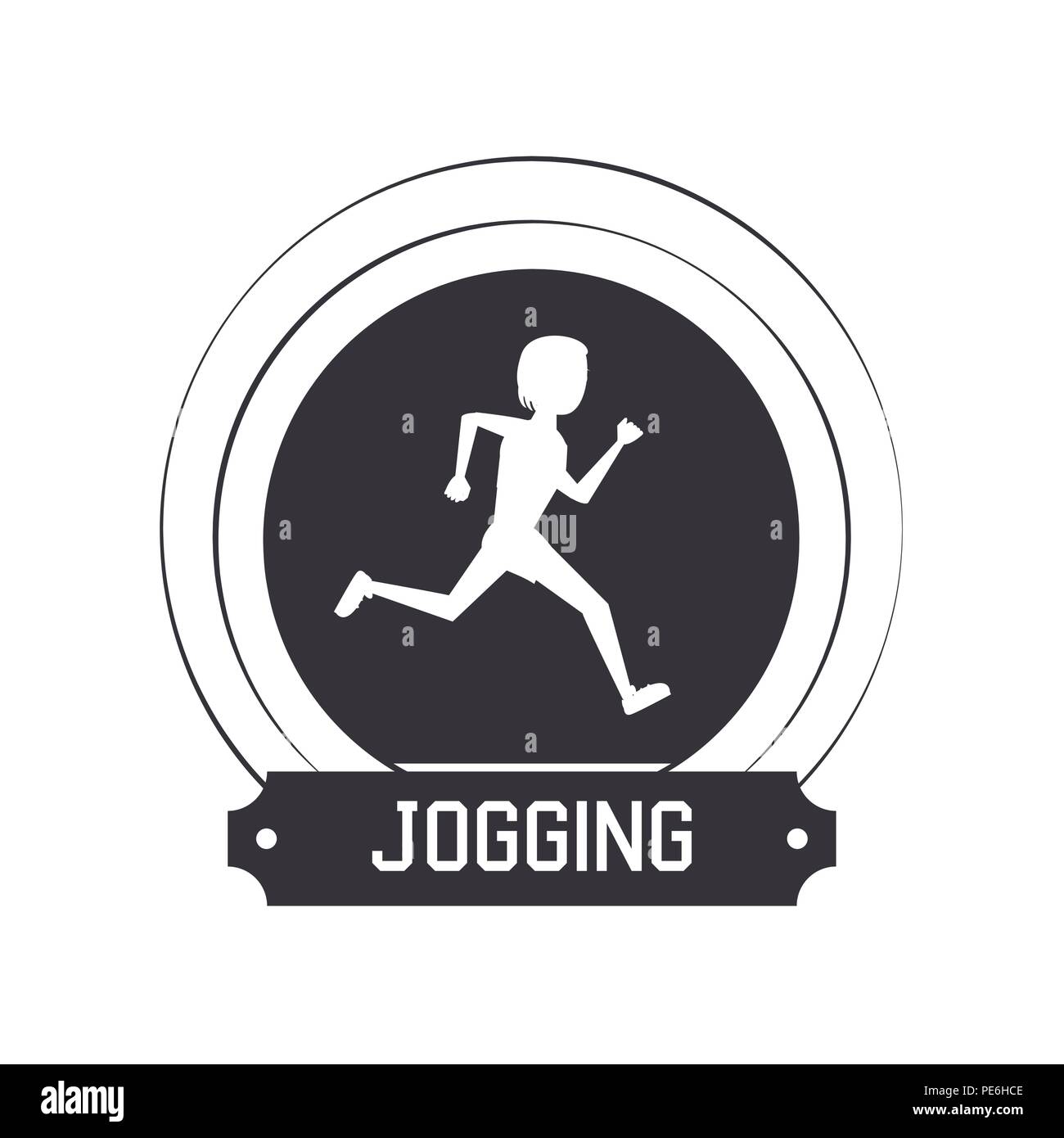 Joggin people label Stock Vector Image & Art - Alamy
