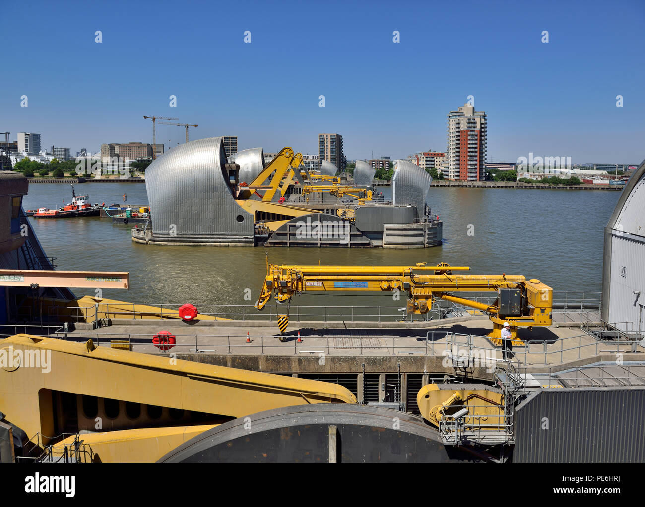 Close up of thames barrier hi-res stock photography and images - Alamy