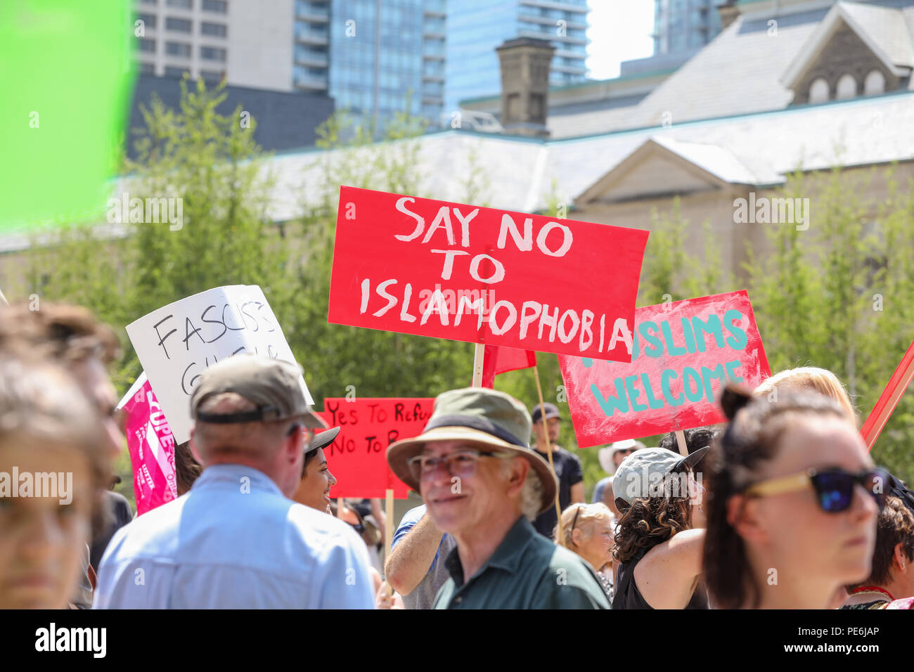 AUGUST 11, 2018 - TORONTO, CANADA: 'STOP THE HATE' ANTI RACISM RALLY ...