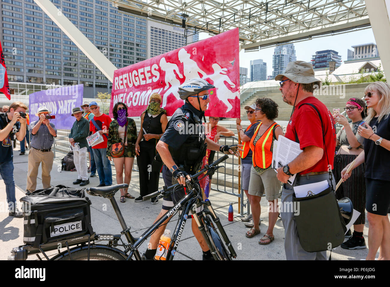 AUGUST 11, 2018 - TORONTO, CANADA: 'STOP THE HATE' ANTI RACISM RALLY ...