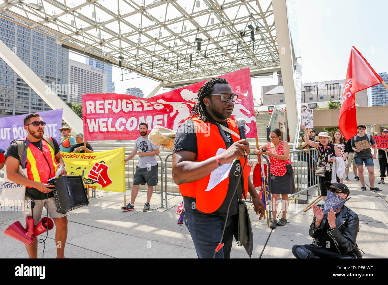 AUGUST 11, 2018 - TORONTO, CANADA: 'STOP THE HATE' ANTI RACISM RALLY ...