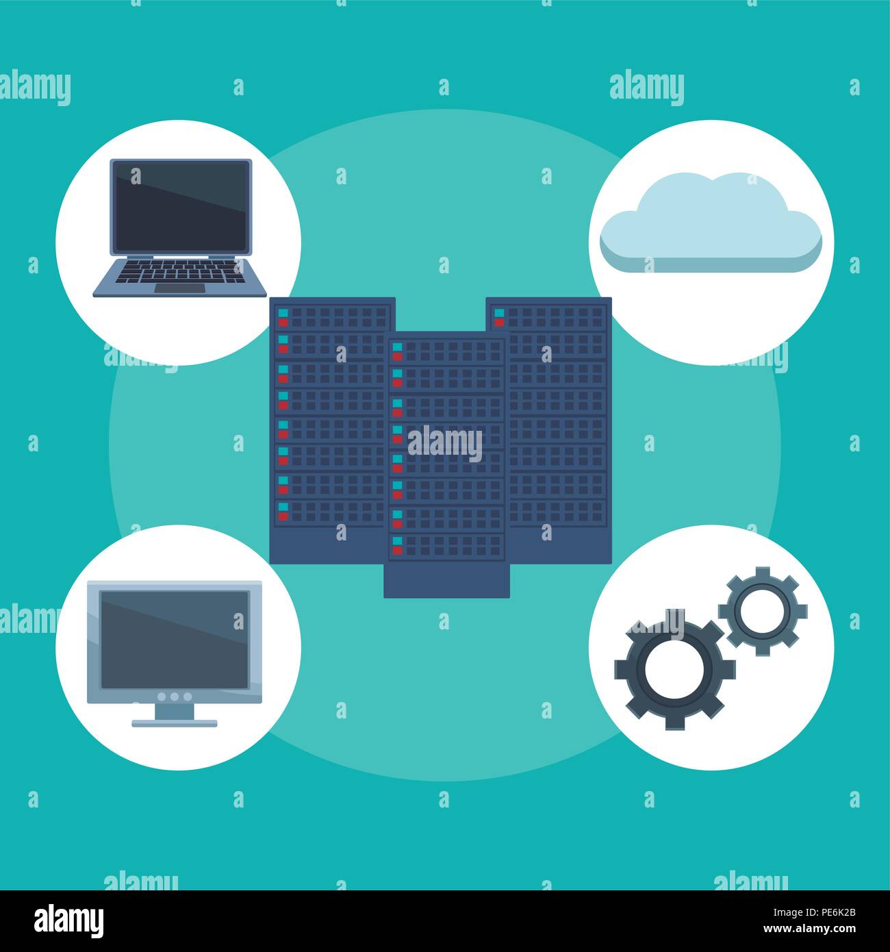 Data center icons Stock Vector Image & Art - Alamy