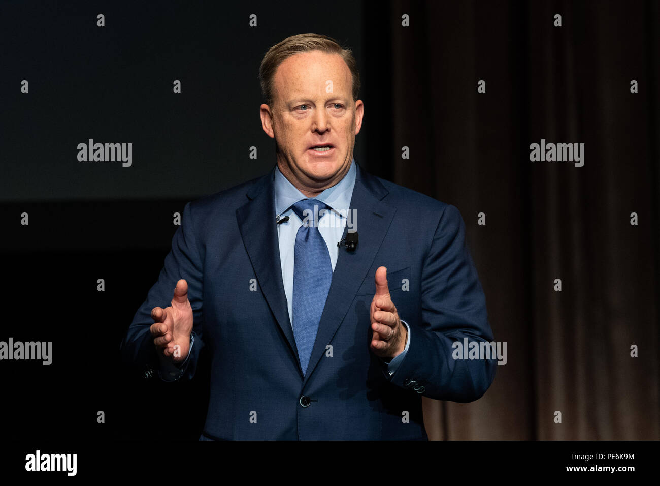 Former White House Press Secretary Sean Spicer speaking at the Turning ...
