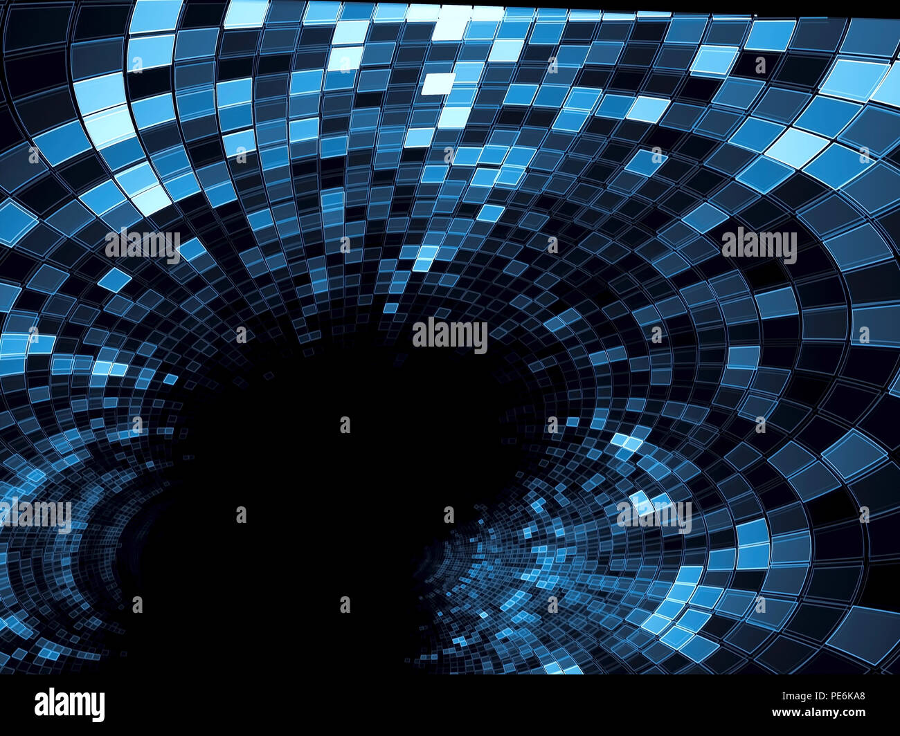 Abstract dark blue tunnel - digitally generated image Stock Photo - Alamy