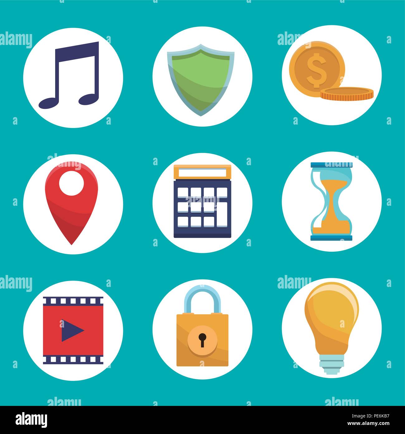Music center icons set Stock Vector Images - Alamy