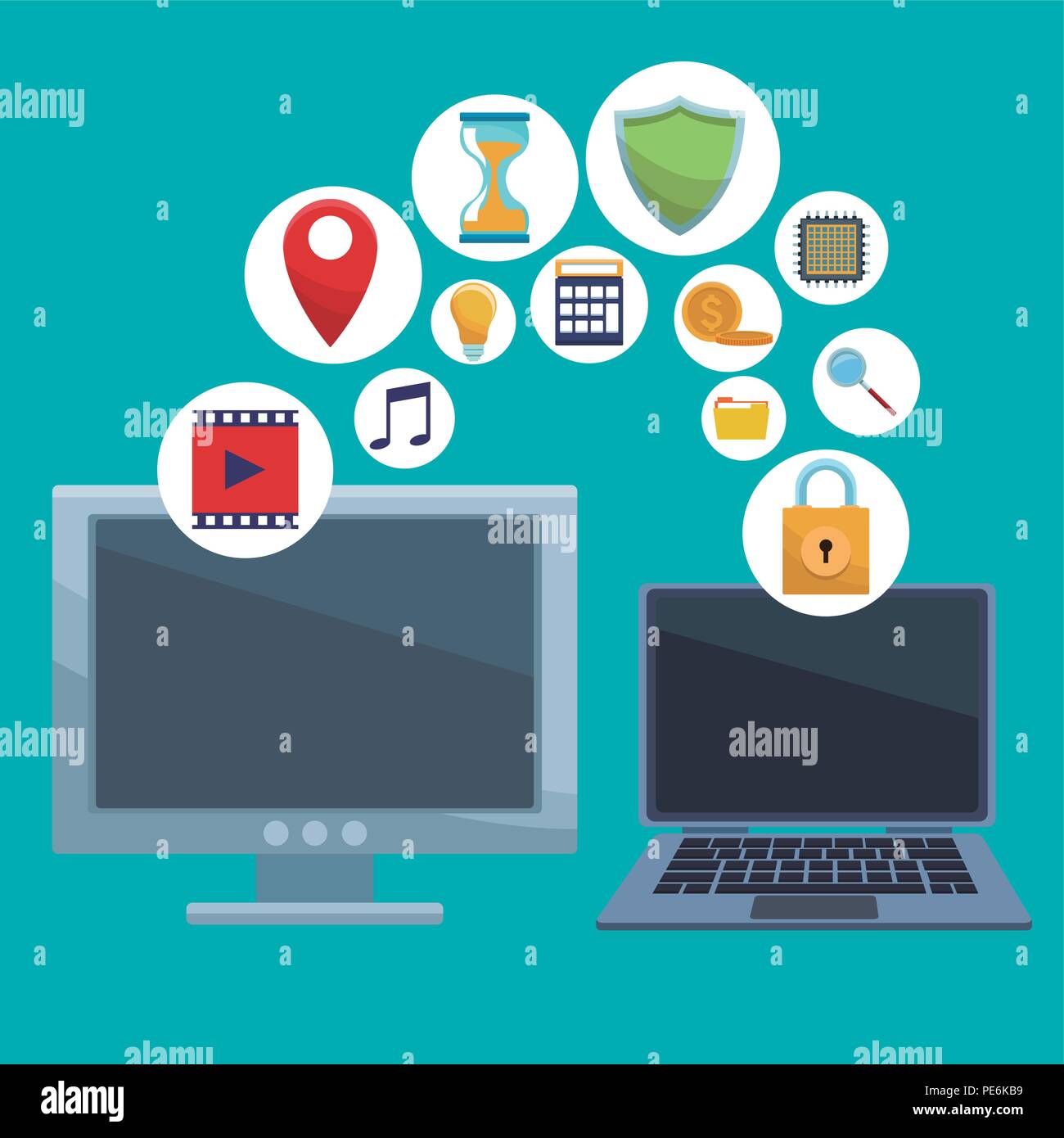 Music center icons set Stock Vector Images - Alamy