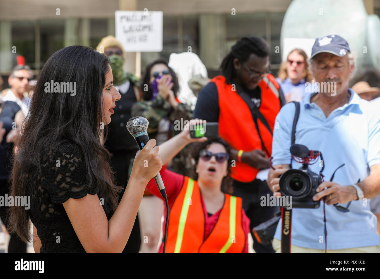 TORONTO, CANADA - AUGUST 11, 2018: STOP THE HATE RALLY AT NATHAN ...