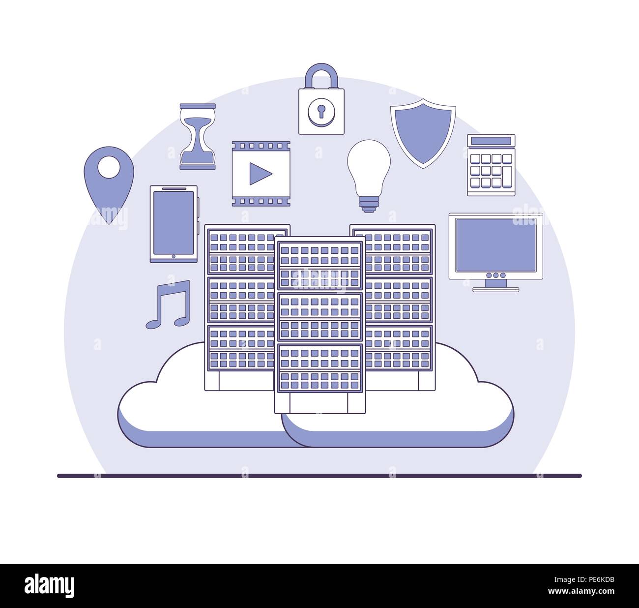 Music center icons set Cut Out Stock Images & Pictures - Alamy