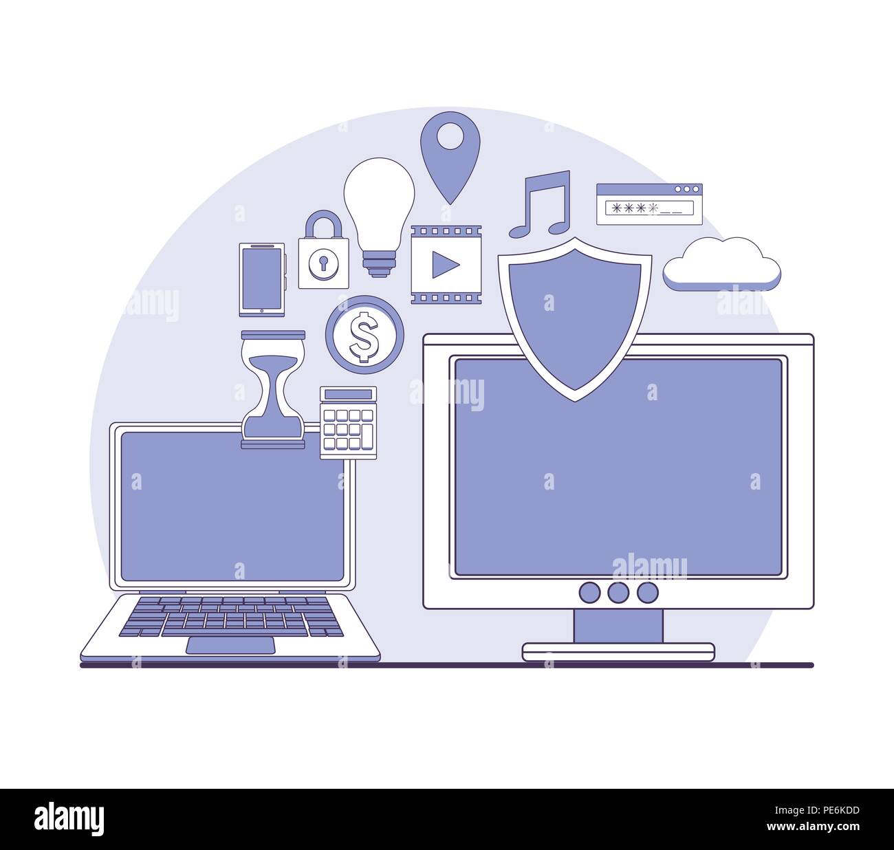 Music center icons set Cut Out Stock Images & Pictures - Alamy