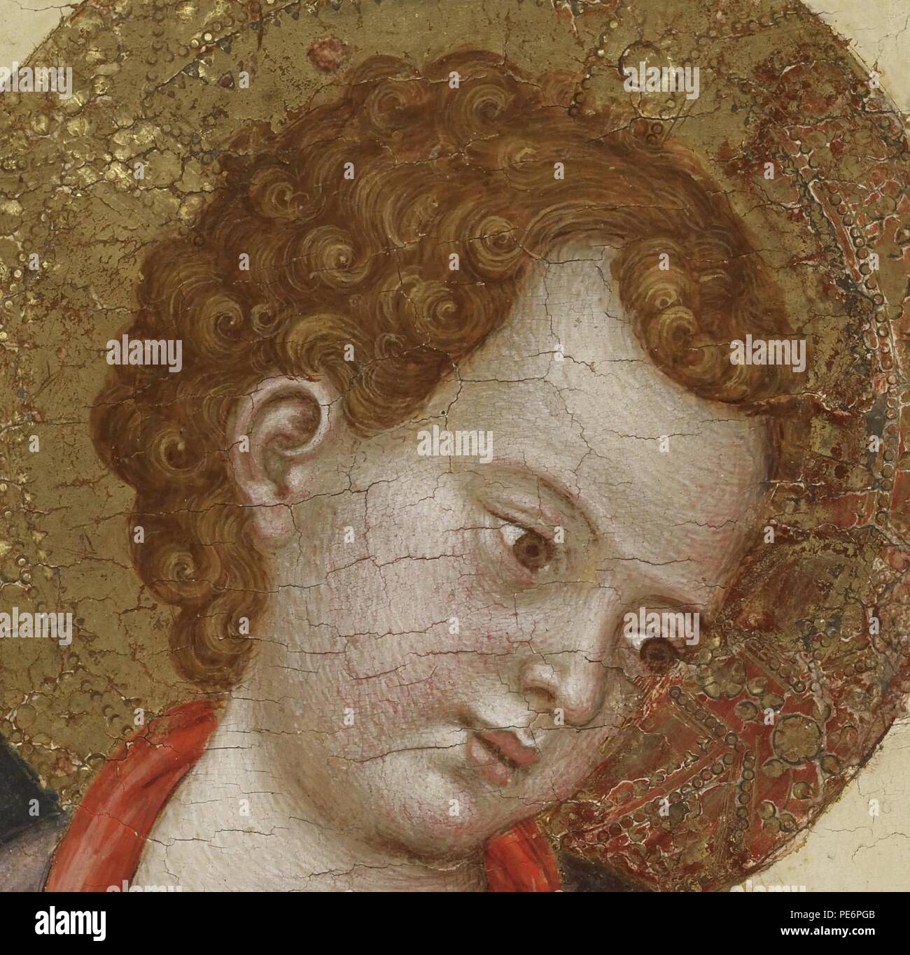 Arnau Bassa - Triptych with Madonna and Child with the Crucifixion and the Annunciation Stock ...