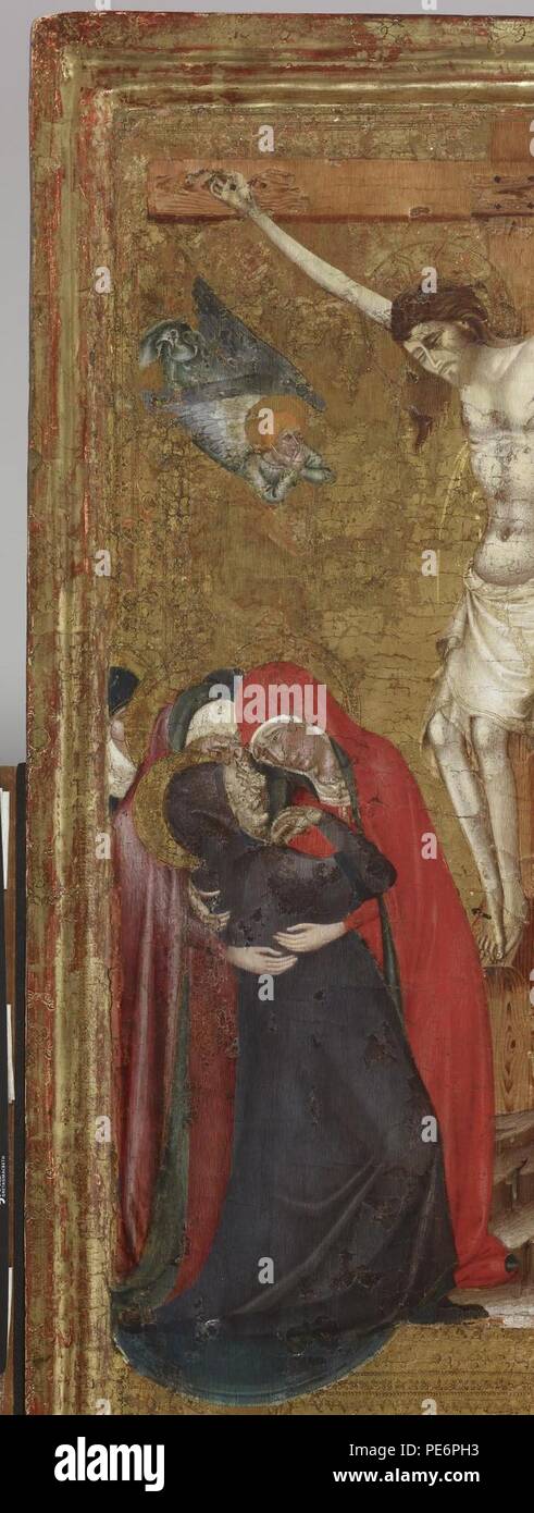 Arnau Bassa - Triptych with Madonna and Child with the Crucifixion and the Annunciation Stock ...