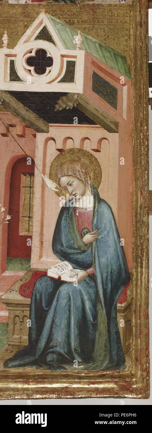 Arnau Bassa - Triptych with Madonna and Child with the Crucifixion and the Annunciation Stock ...